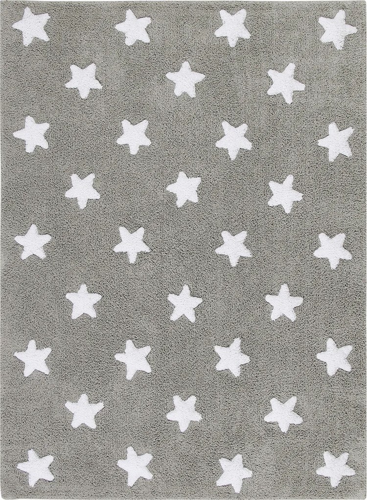 Ručne tkaný kusový koberec Stars Grey-White, 120x160, šedá, detská izba, Lorena Canals