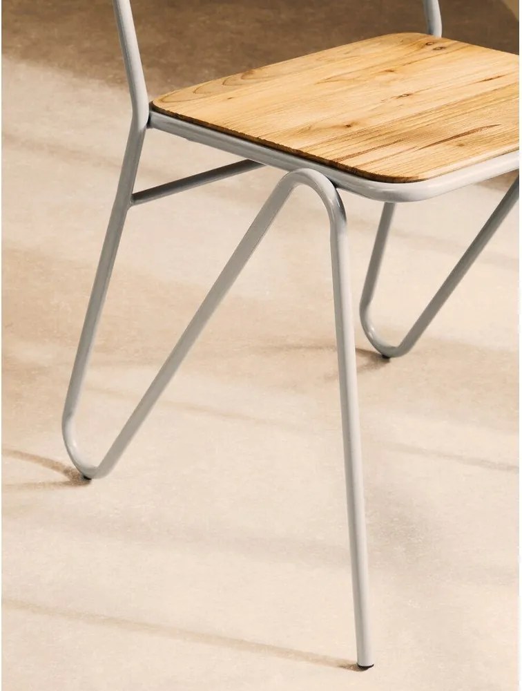 Šedá/v přírodní barvě jídelní židle z jilmového dřeva District – Premier Housewares