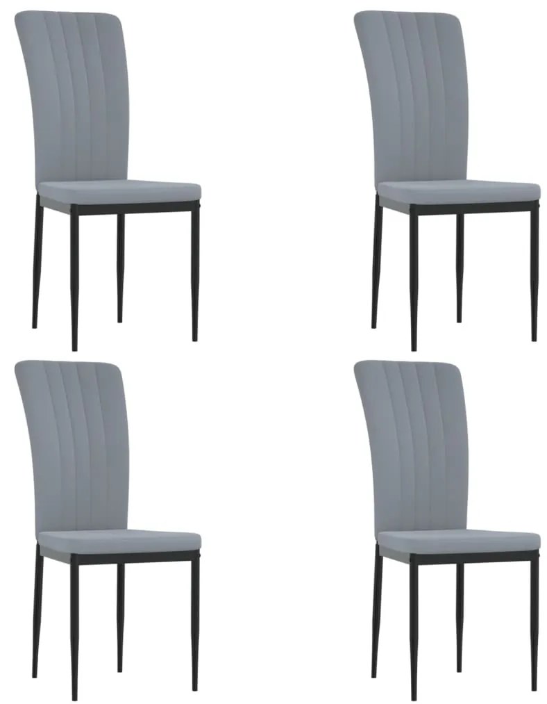 vidaXL Jídelní židle 4 ks světle šedé samet