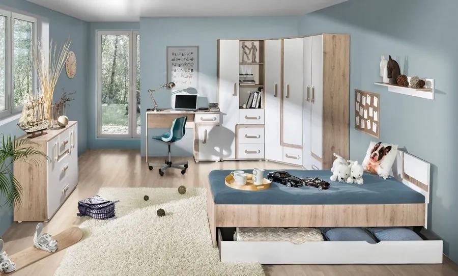 Casarredo - Komfort nábytek Dětská skříň APETTITA 4 kombinovaná, dub jasný/bílá