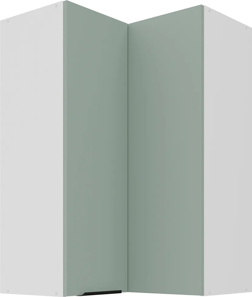 ARIA sb | horní kuchyňská skříňka 60x60 GN-90 2F (90°) rohová s policemi | VYSOKÁ | 60x60 cm | bílá/aquamarine