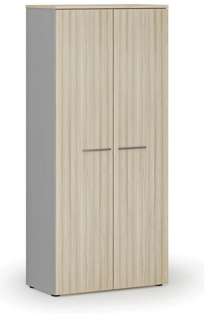 Šatní skříň s výsuvem PRIMO GRAY, 800 x 420 x 1781 mm, šedá/dub přírodní