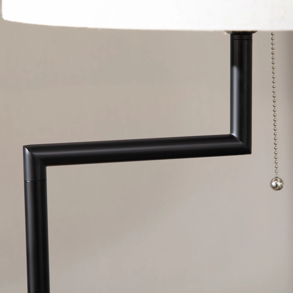 HOMCOM Stojací lampa, stojací lampa s policí, 40 W stojací lampa s USB připojením, stojací lampa, ocel, krémová, Ø40 x 168 cm, bez žárovky | Aosom