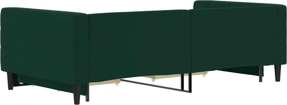 Válenda s přistýlkou a zásuvkami tmavě zelená 100x200 cm samet 3196748