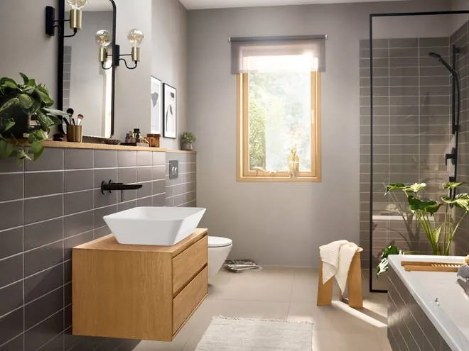 Hansgrohe Rebris E, umyvadlová baterie pod omítku, 2-otvorová instalace, černá matná, 72568670