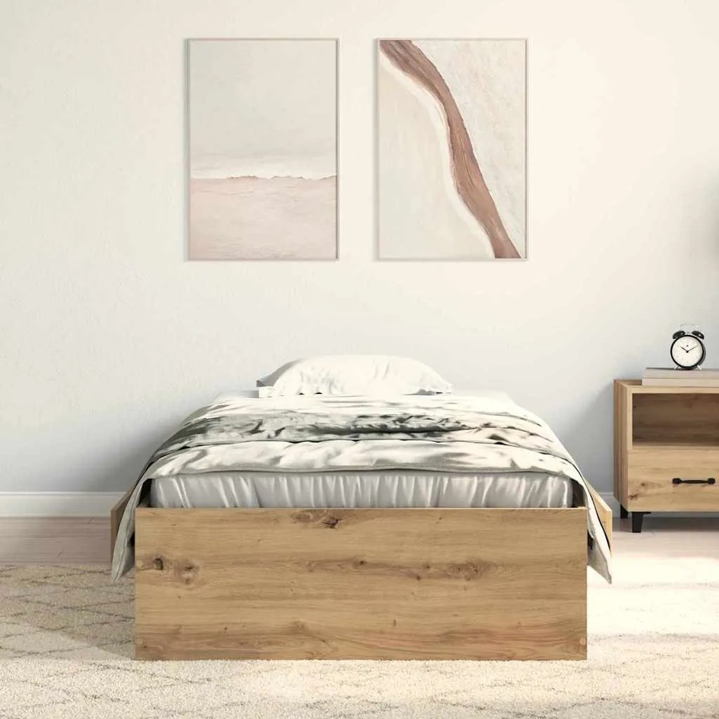 Rám postele Artisanový dub 90 x 190 cm Kompozitní dřevo 3333991