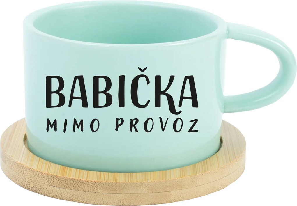 BABIČKA MIMO PROVOZ - mint hrníček makronka 200 ml