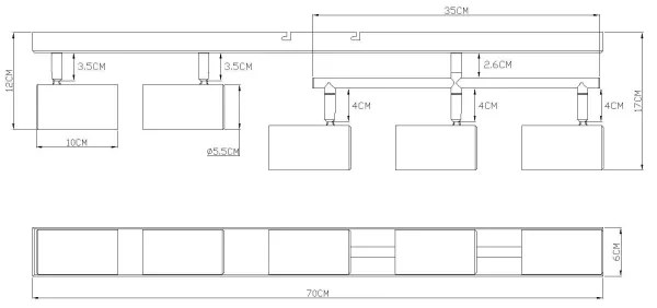 Globo 57911-5S - Bodové svítidlo ROBBY 5xGU10/35W/230V šedá