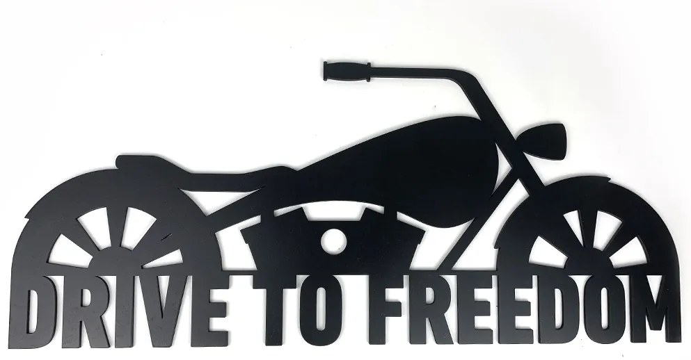 Živá Zeď Dřevěná nástěnná černá dekorace Drive to Freedom