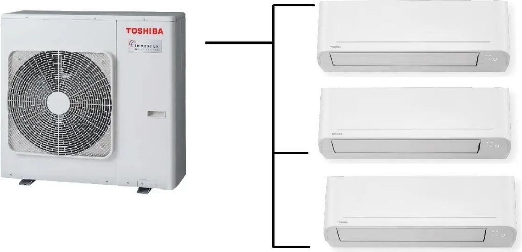 Klimatizace Toshiba Yukai 1+3 ( 2,5kW + 2,5kW + 3,3kW ) Multi-split R32
