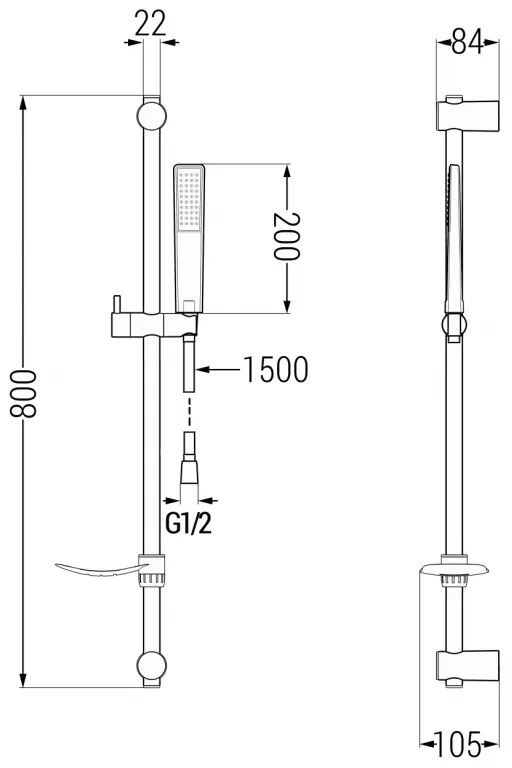 Mexen sprchový set DF72, černá, 785724582-70