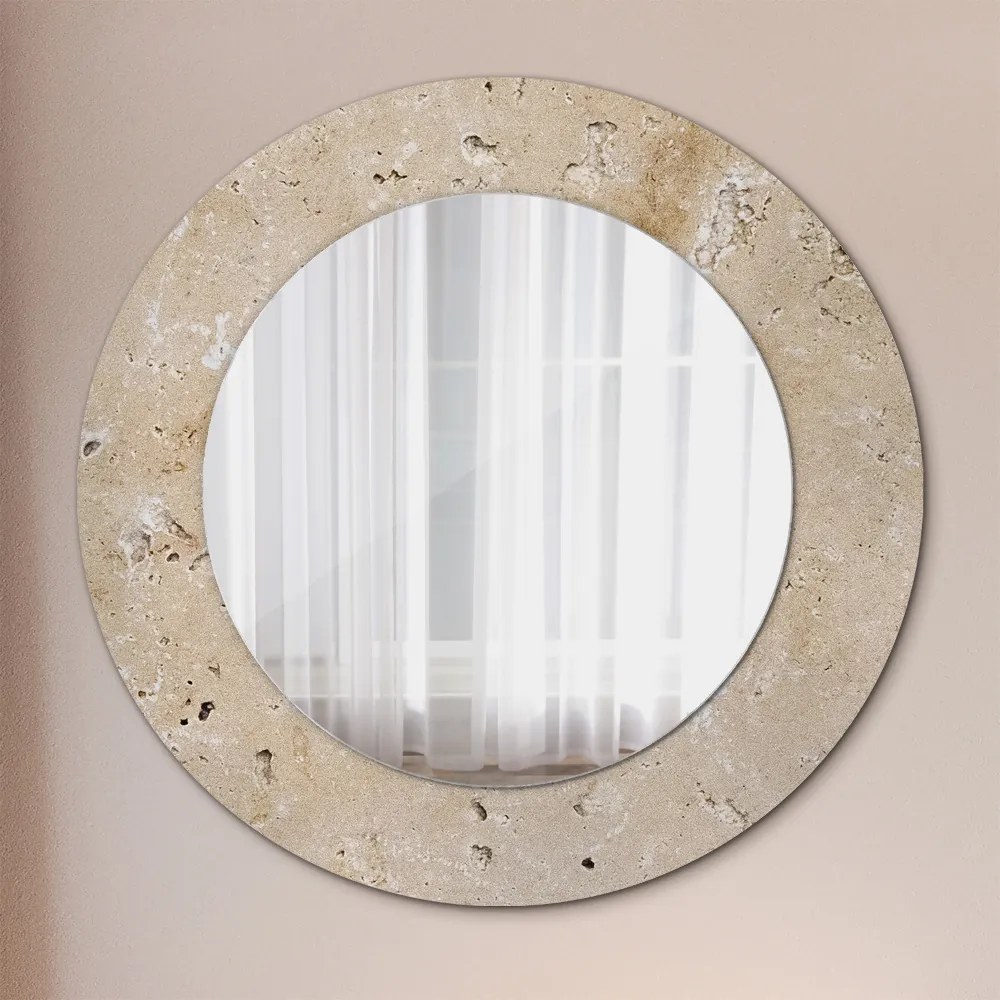 Kulaté dekorativní zrcadlo Přírodní kámen fi 50 cm