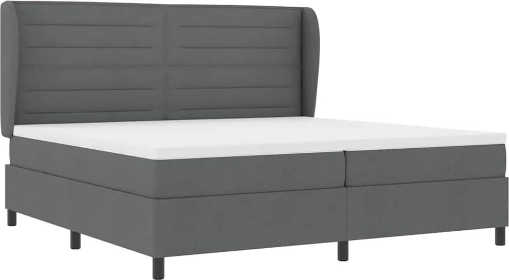 Postel s boxspringem s matrací Tmavě šedá 200 x 200 cm textil 3340523