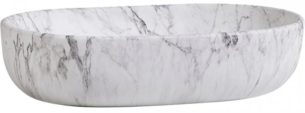 Cerano Deno, keramické umyvadlo na desku 590x410x145 mm, imitace mramoru, CER-CER-428440