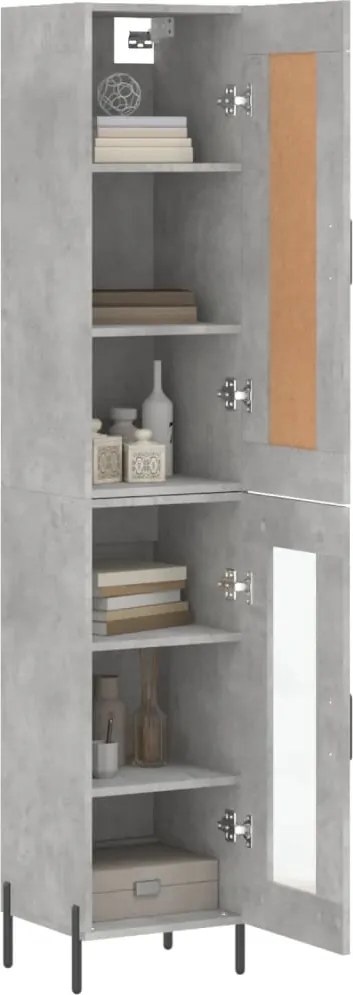 Skříň highboard betonově šedá 34,5x34x180 cm kompozitní dřevo 3200397