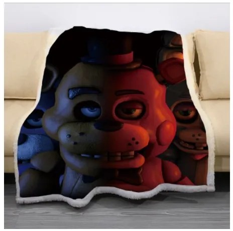Plyšová deka s 3D potiskem Five Nights at Freddys Variace: 24, Velikost: 70 x 100 cm