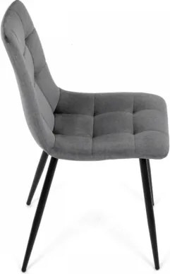 Jídelní židle šedá látka čtyřnohá kovová černá podnož DCL-X7015 GREY2