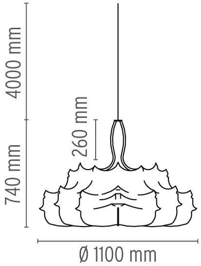 Flos Zeppelin 1, extravagantní lust zabalený v kokonu, 1x21W LED E27, prům. 110cm