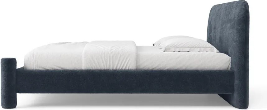 Tmavě modrá čalouněná dvoulůžková postel s roštem 140x200 cm Vera – Micadoni
