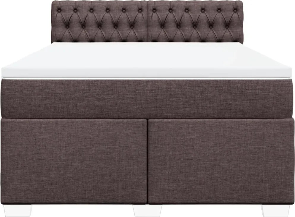 Box spring postel s matrací tmavě hnědá 140x200 cm textil 3288221
