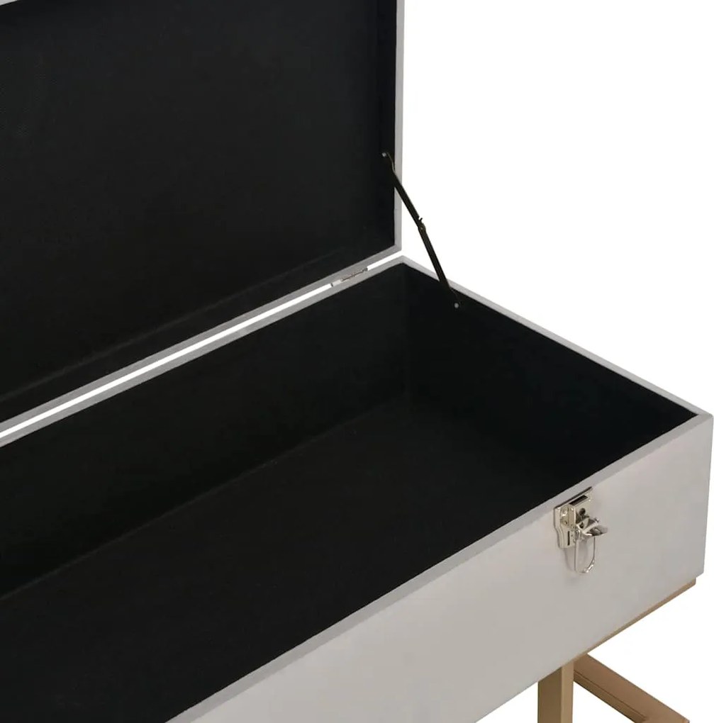 Lavice s úložným prostorem 105 cm šedá samet 247573
