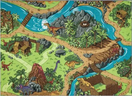 REBEL ROADS KOBEREC Dino World 29 Dinosauři, protiskluzový pro děti -