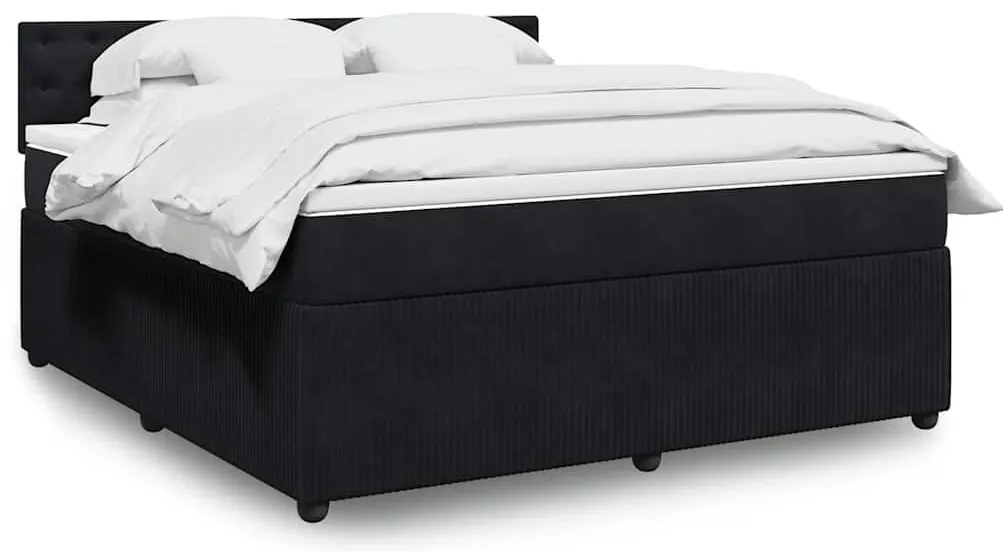 Box spring postel s matrací černá 180x200 cm samet 3287820