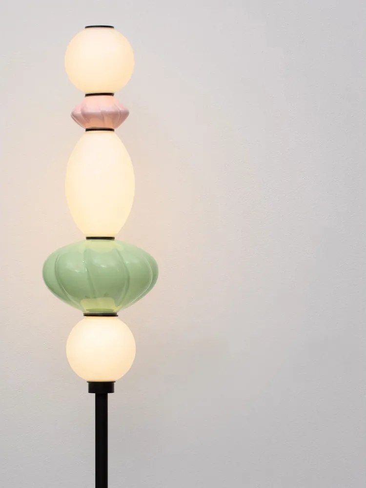 Keramická LED stmívatelná stojací lampa s keramickým stínidlem/se skleněným stínidlem (výška 136,5 cm) Oneta – Nova Luce