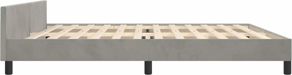 Rám postele bez matrace světle šedý 200 x 200 cm samet 3125836