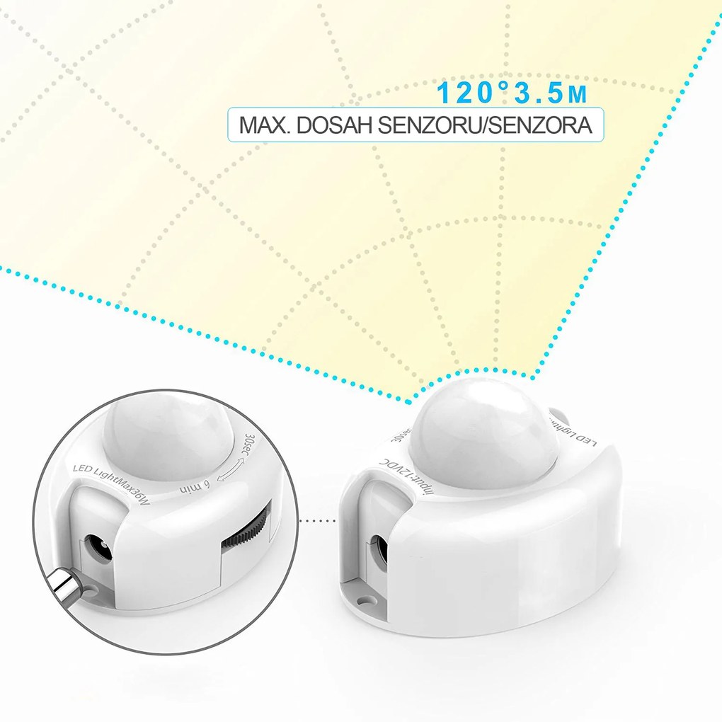 Ecolite LED pásek s čidlem pod postel 2x 3W