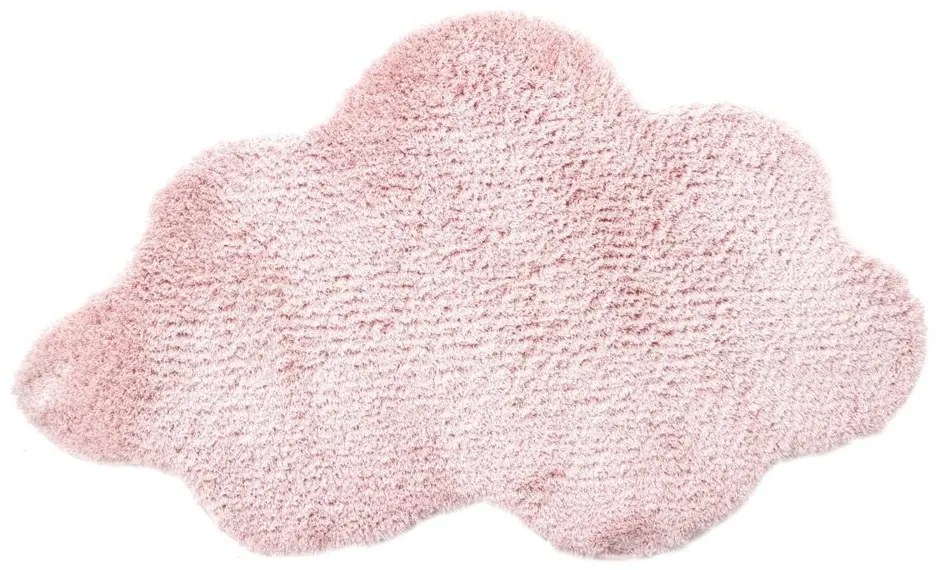 Koberec, dětský koberec, růžový koberec, koberec s polyesteru, oblak - růžová barva, 60 x 90 cm