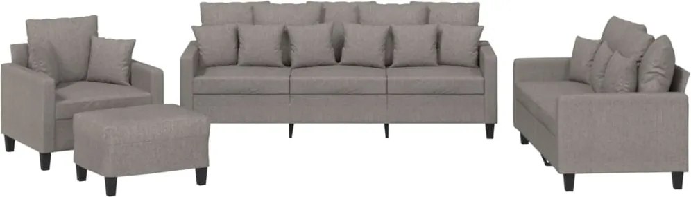 4dílná sedací souprava s polštáři taupe textil 3201647