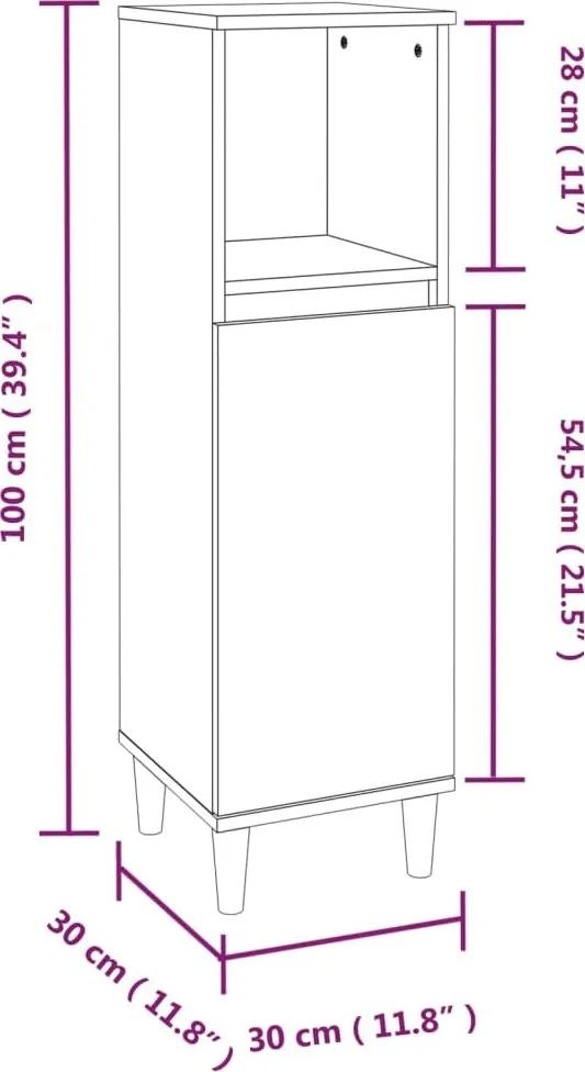 vidaXL 3dílný set koupelnových skříněk kompozitní dřevo [3185536] Barva: Bílá