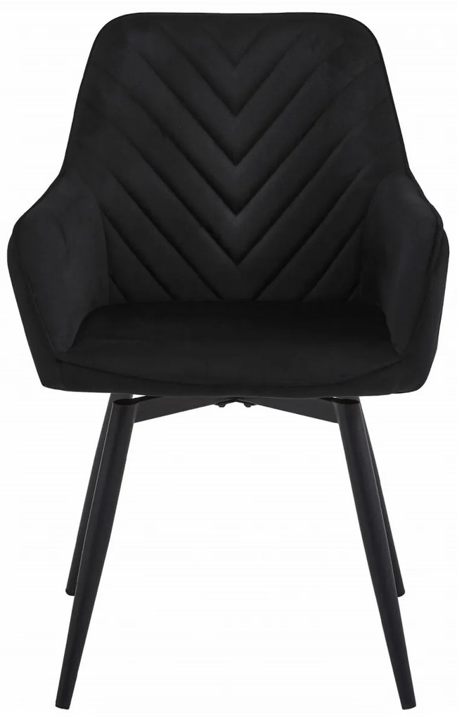 Otočné jídelní křeslo NANA360 VELVET, černé