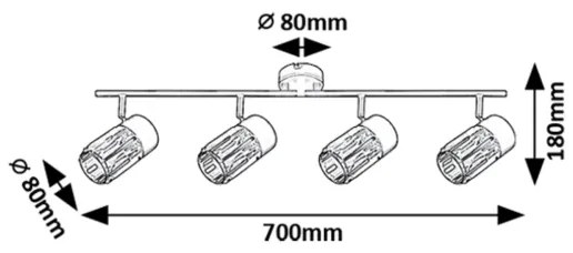 Rabalux 73062 - Bodové svítidlo VENARO 4xE14/15W/230V
