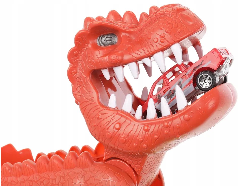 Odpalovací dinosauří autodráha se skluzavkou + 2 auta Car Truck Dino