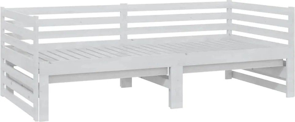 Výsuvná denní postel 2 × (90x200 cm) bílá masivní borové dřevo 3083670