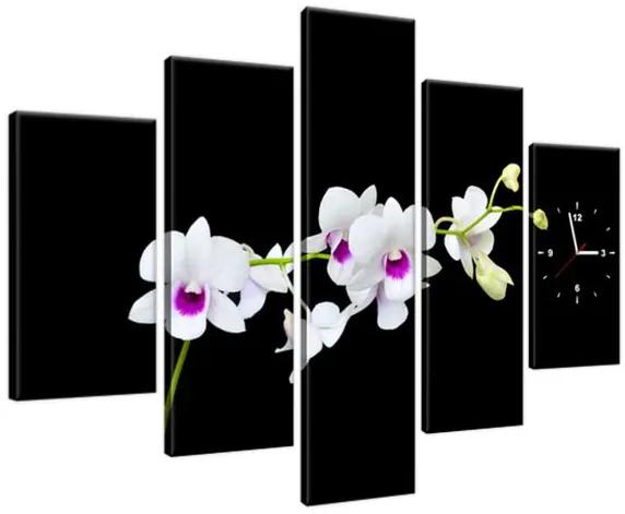 Tištěný obraz s hodinami Větvičky orchideje 150x105cm ZP1711A_5H