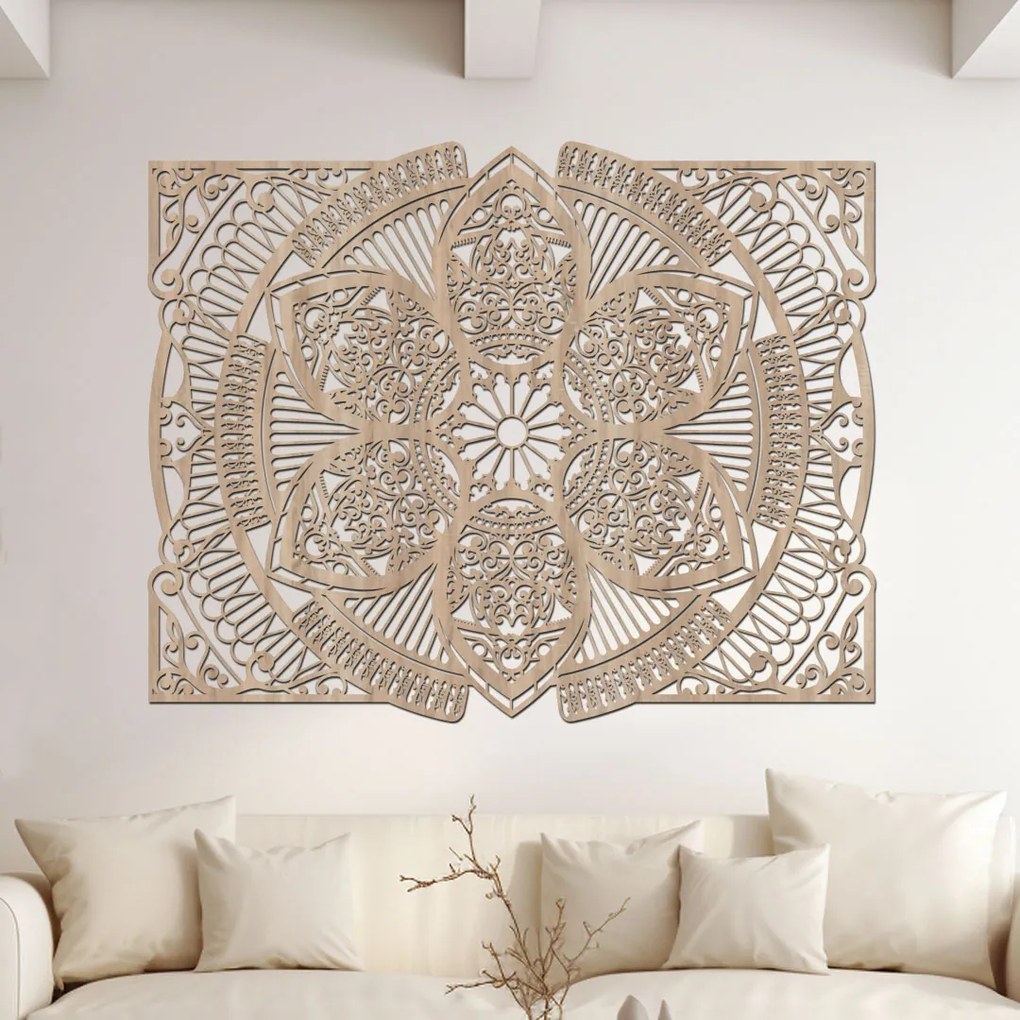 dřevo života Dřevěná mandala TVOŘIVOST Rozměry (cm): 120x96, Zvolte barvu dekoru: Dub Sonoma
