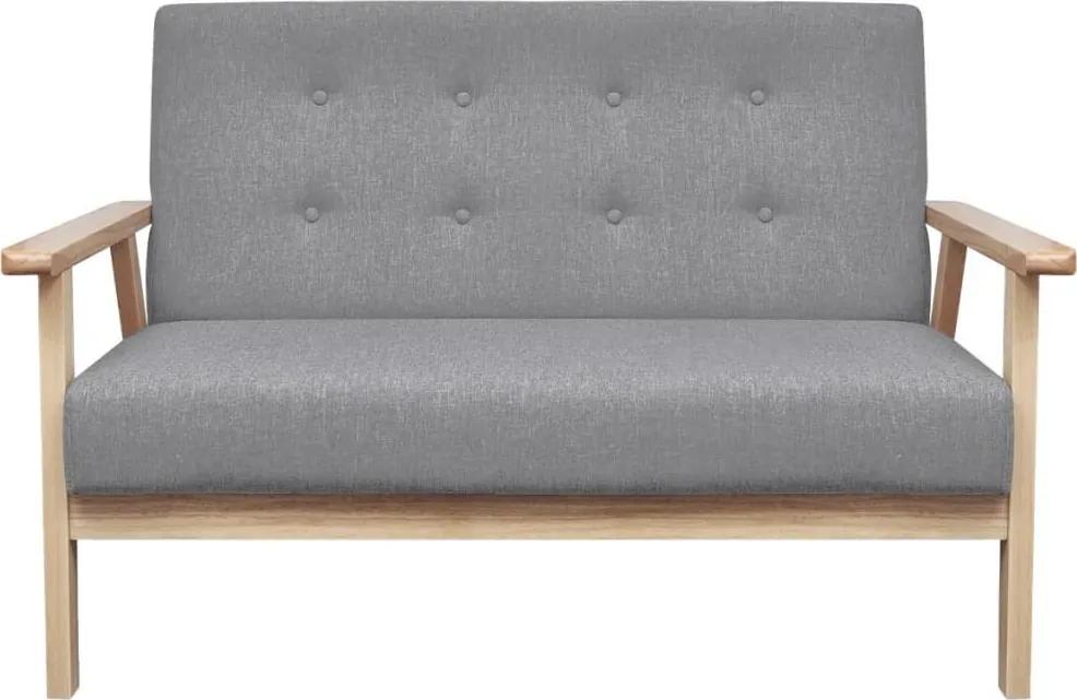vidaXL Dvoumístná sedačka, textil, [242226] Barva: světle šedá