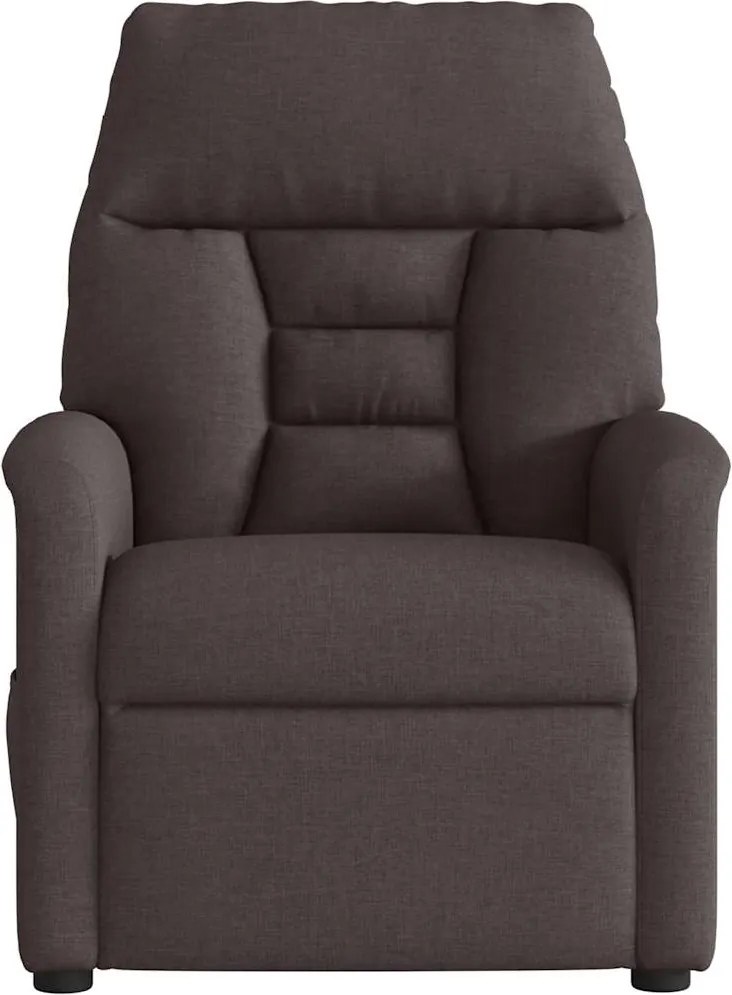 Elektrické polohovací křeslo tmavě hnědé textil 3303017