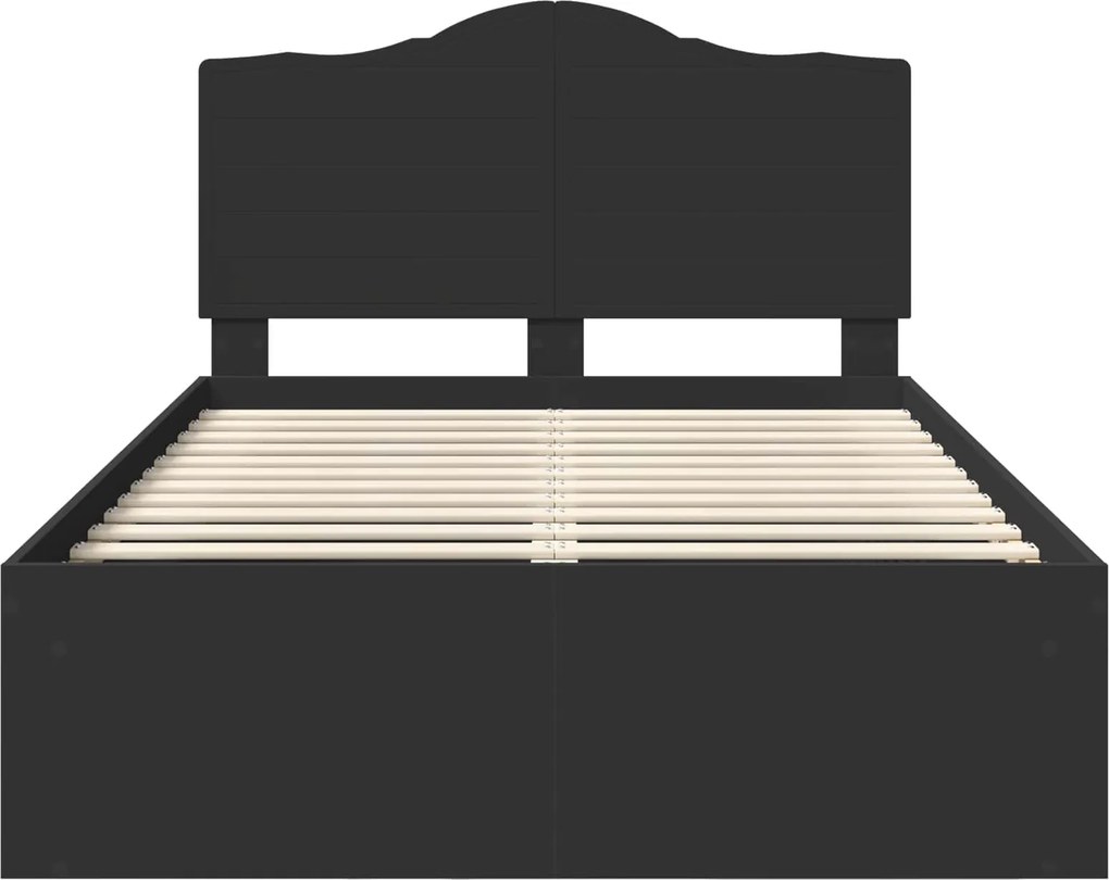 Rám postele s čelo Černá 120 x 200 cm Masivní borové dřevo 3413327