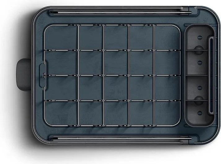 Černý nastavitelný plastový odkapávač 31x19 cm Extend Slim Steel – Joseph Joseph