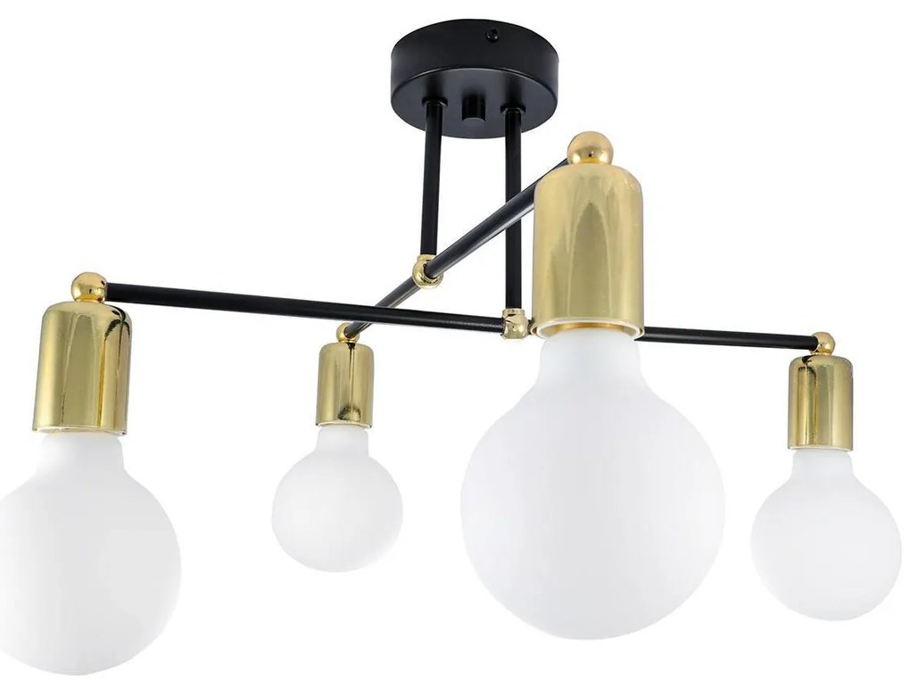 Stropní svítidlo Edison, zlaté tělo svítidla
