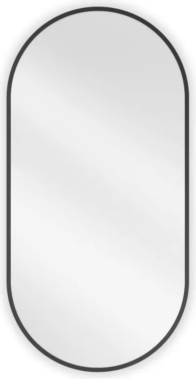 Mexen Loft, oválné koupelnové zrcadlo 90 x 45 cm, barva rámu černá matná, 9851-090-045-000-70