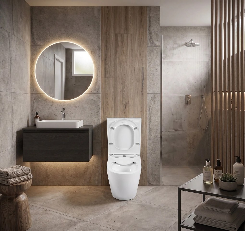 Erga Siena, WC kombi mísa s nádržkou včetně splachovací soupravy 620x365x830 mm + toaletní sedátko, bílá lesklá, ERG-V03-SIENA-RIM-WH