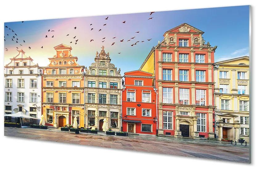 akrylový obraz Gdańsk budovy staré město 125x50 cm