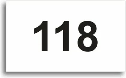 ACCEPT Číslo na dveře - typ 03 (50x30mm) - bílá tabulka - barevný tisk