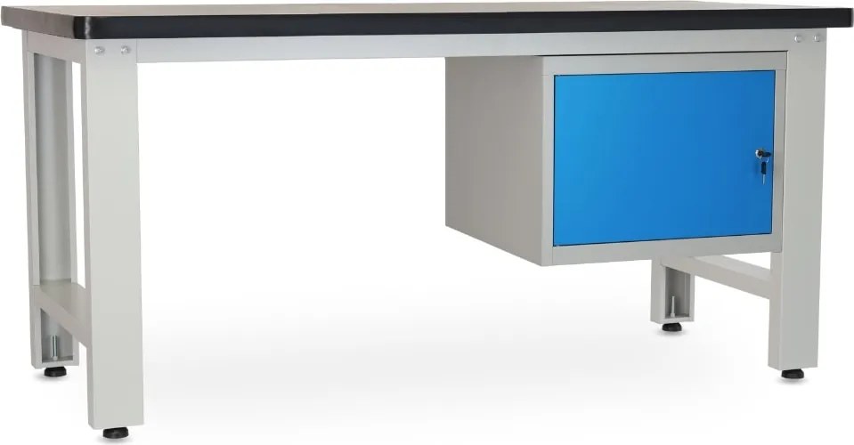 Dílenský stůl Solid MDF-01, 180 cm, závěsný box, černá
