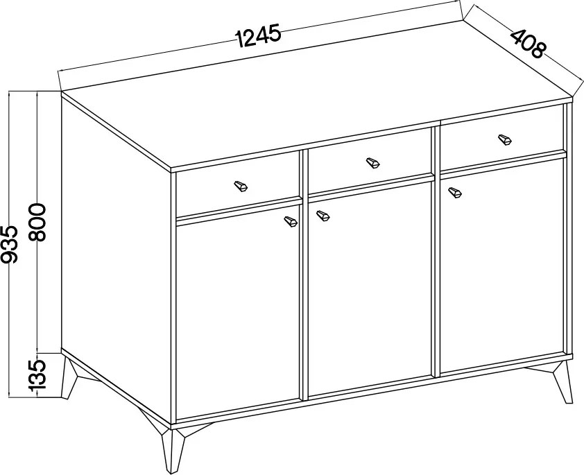 FALCO Komoda Tomila 827/1 Odstín: Eukalyptus